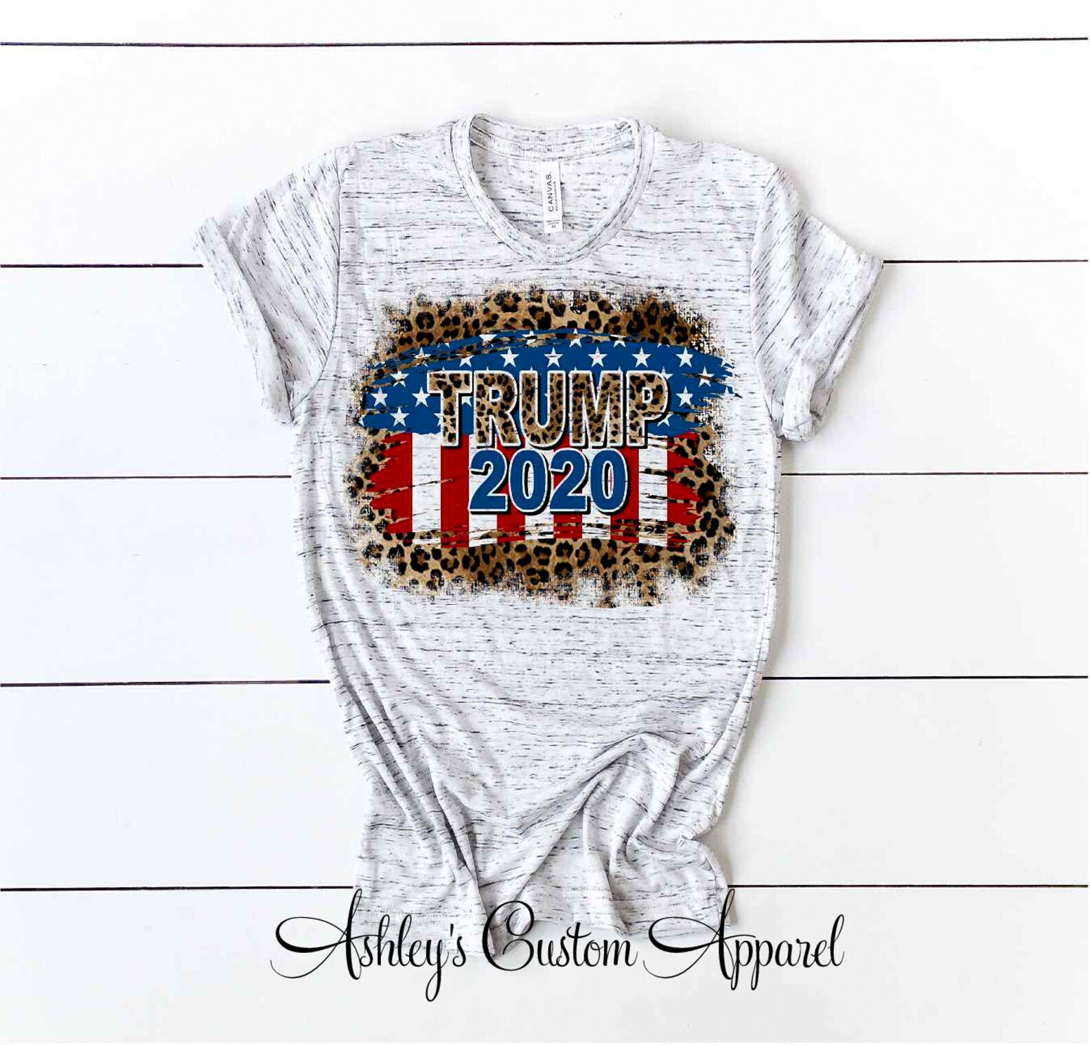 Trump 2020 Leopard Print American Flag Cute Trump Shirts for | Etsy