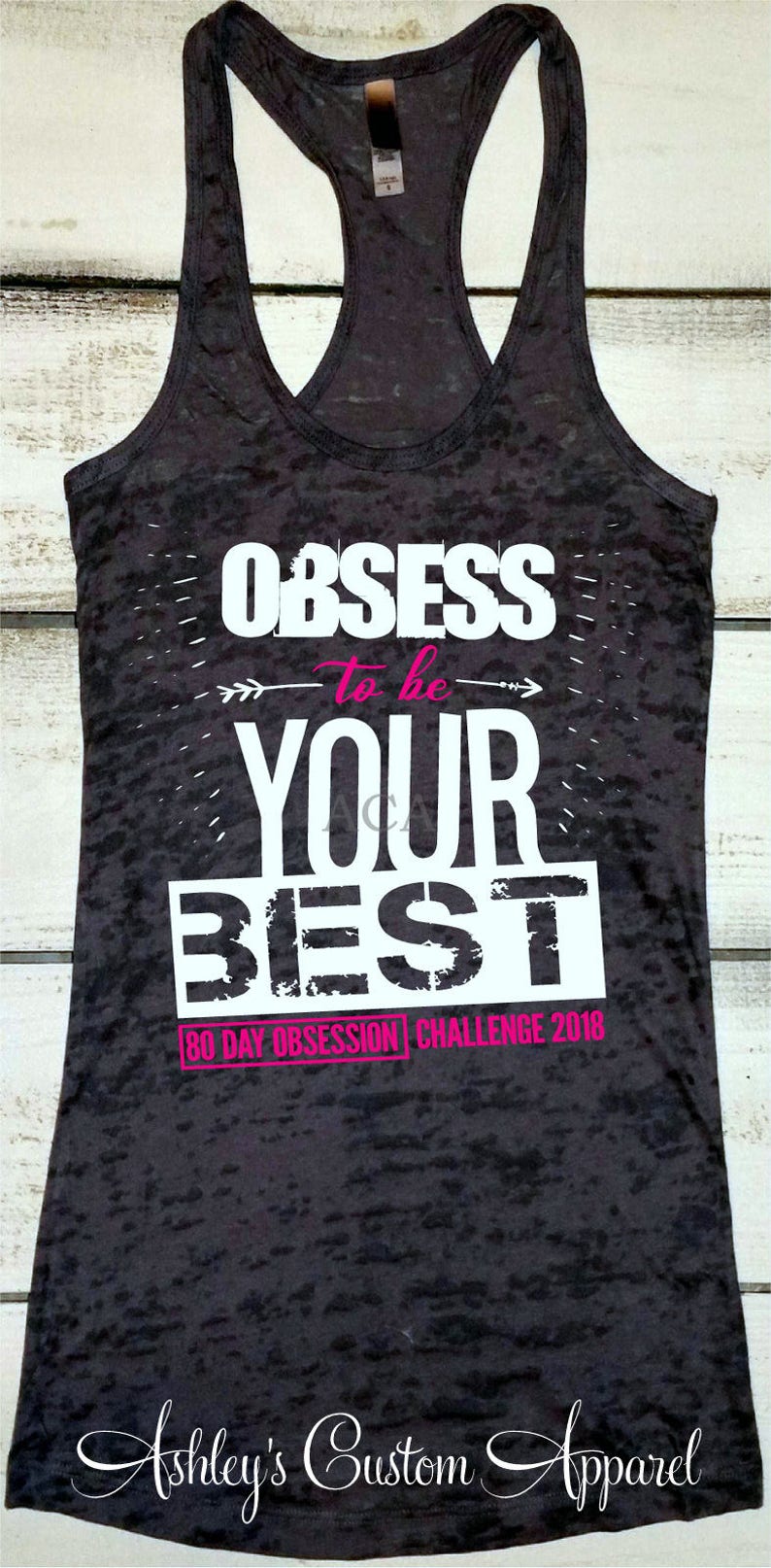 Women's Fitness Tank Top Custom Burnout Tank Obsess to - Etsy