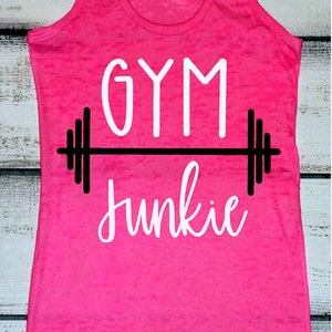 Workout Tanks for Women Gym Junkie Muscle Tanks Funny Gym Shirts ...