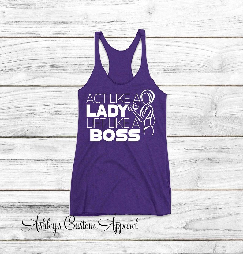 Womens Workout Lifting Tank Top Girls Who Lift Act Like A Lady | Etsy