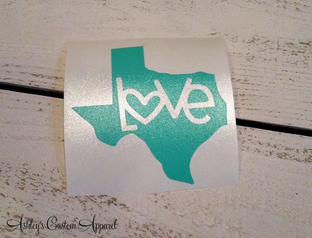 Texas Decal, Love Texas Decal, Vinyl Decals, Texas Stickers, Love Decal ...