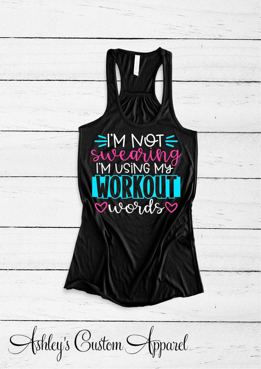 Im Not Swearing Im Using My Workout Words Funny Gym Shirts Womens ...