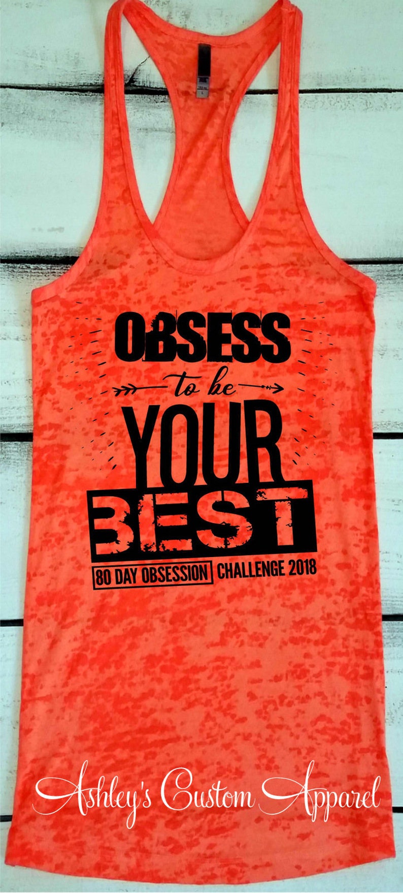 Women's Fitness Tank Top Custom Burnout Tank Obsess to - Etsy