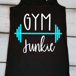 Workout Tanks for Women Gym Junkie Muscle Tanks Funny Gym Shirts ...