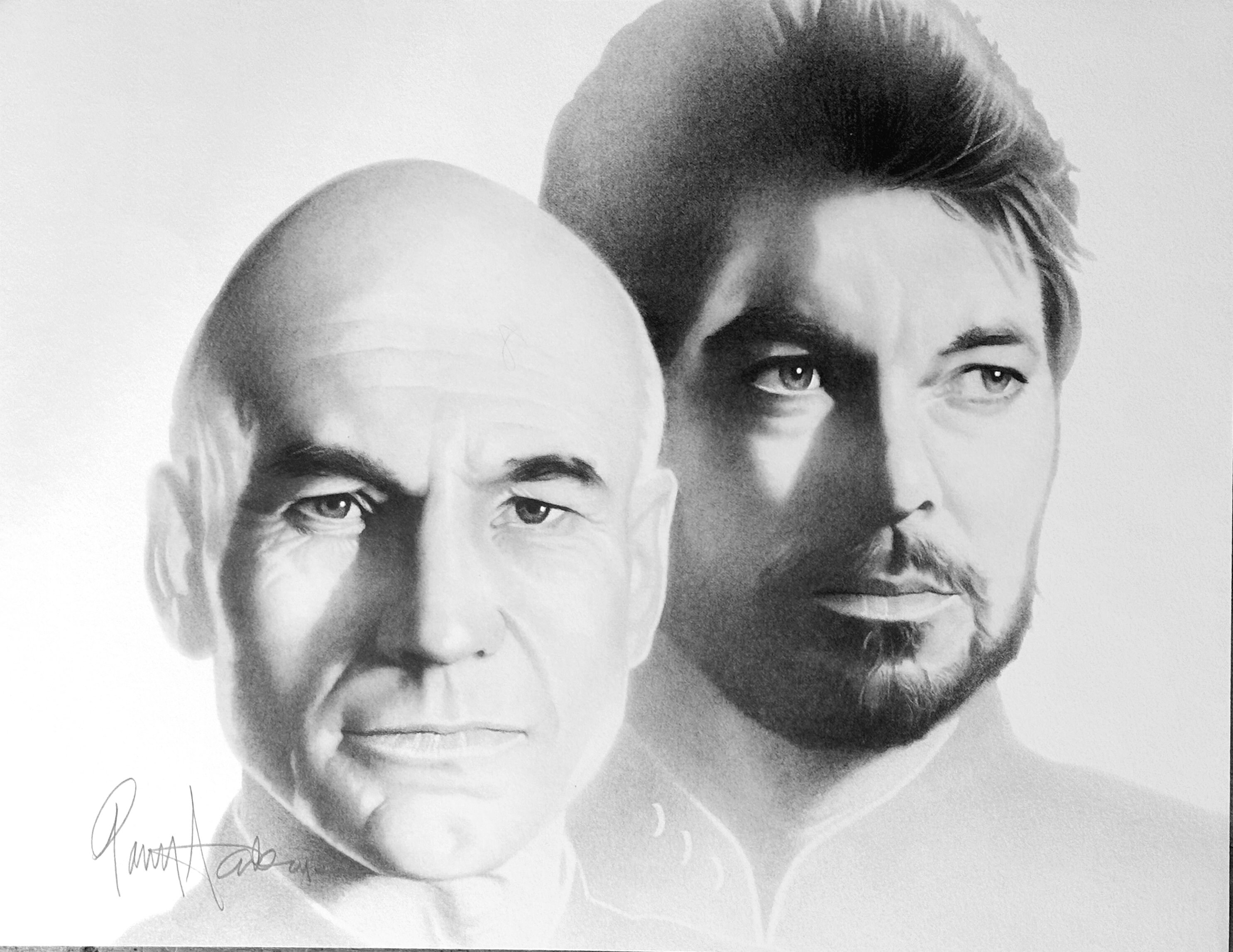 Star Trek Next Generation Picard and Riker Lithograph by Gary Saderup ...