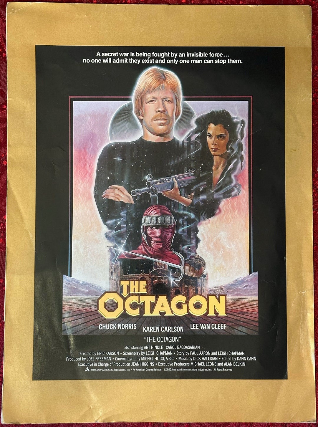 Vintage THE OCTAGON Original Doublesided 11x15 Movie Poster 11x15 Chuck ...