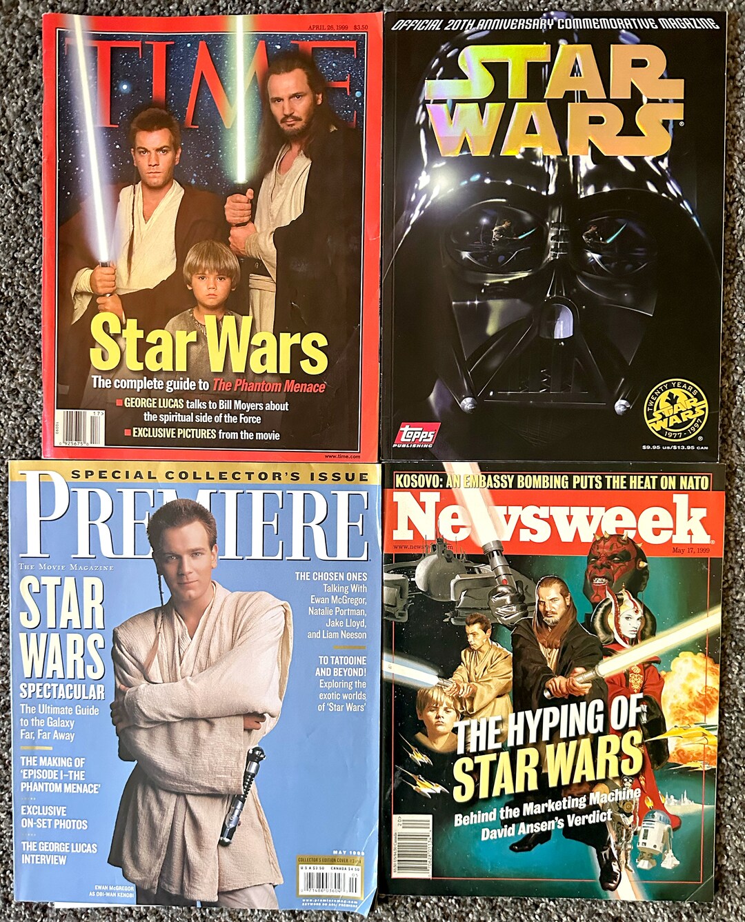 Star Wars Assorted 1990s Magazines; Time, Newsweek, Premiere & 20th ...