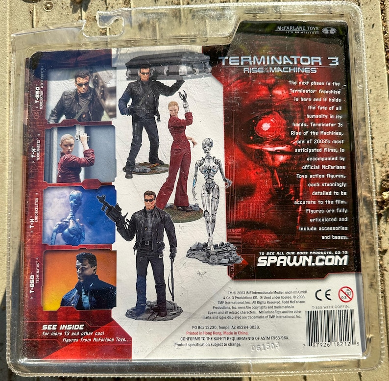 Vintage Mcfarlane Toys T-850 Terminator With Coffin Terminator 7 Action ...