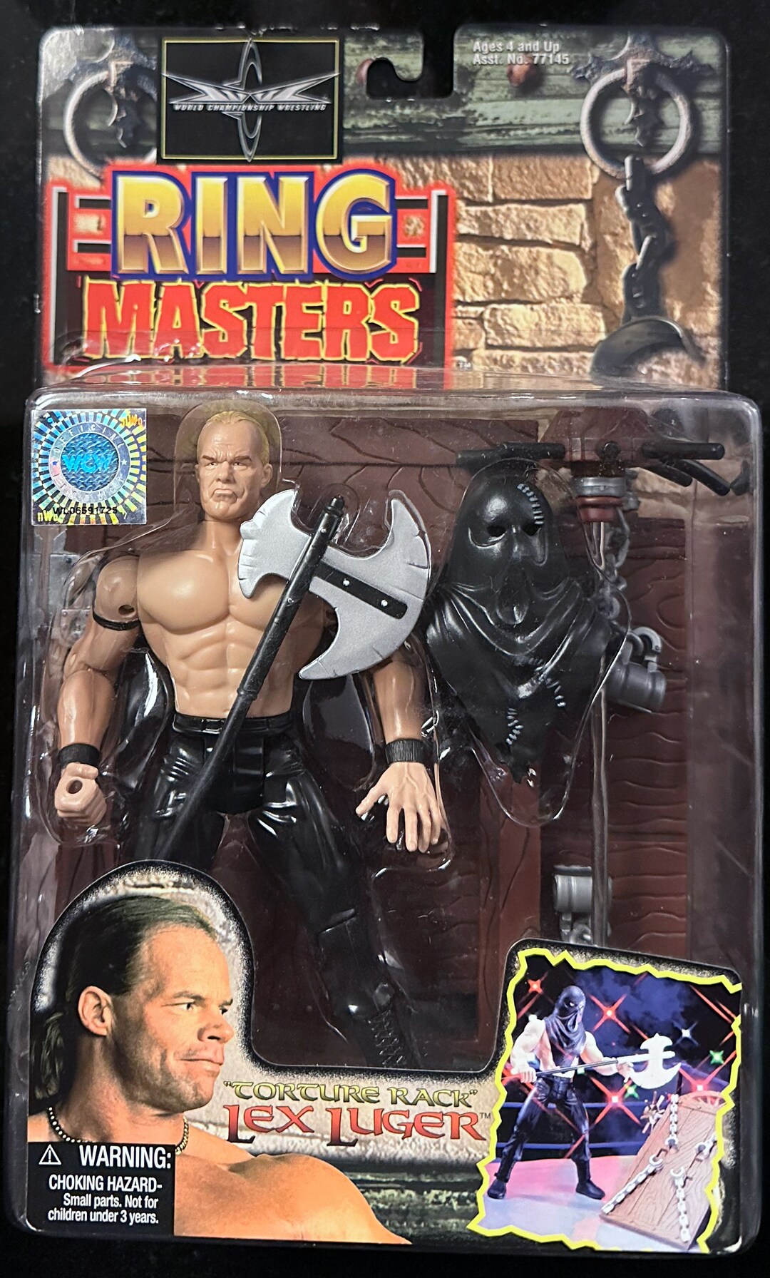 Vintage Toy Biz WCW Ring Masters Torture Rack Lex Luger Action Figure ...