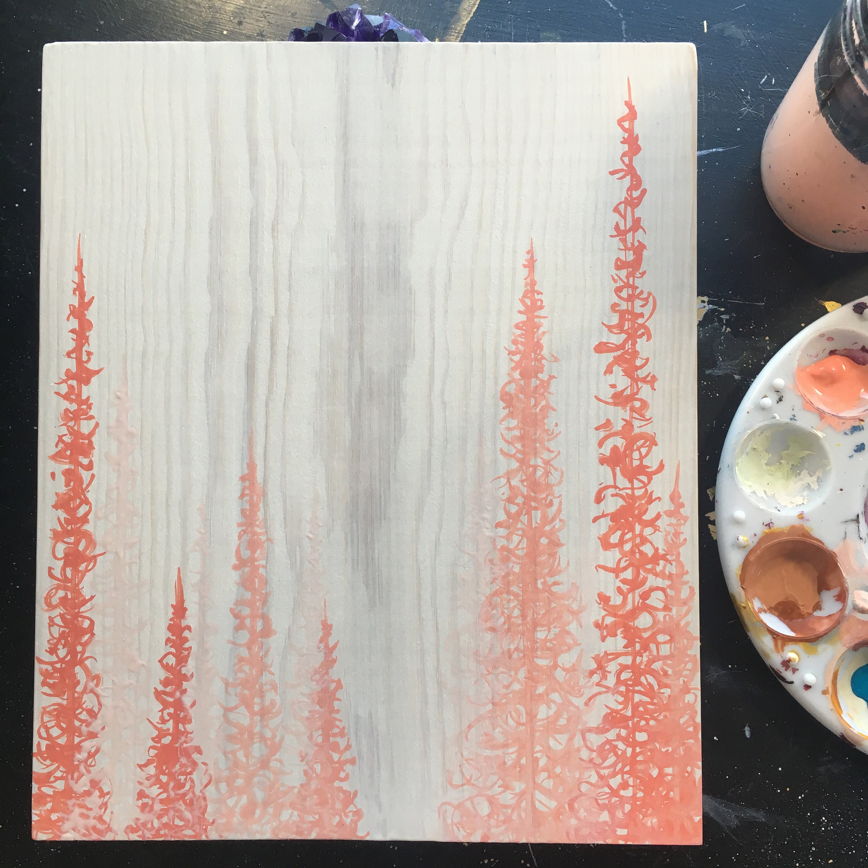 Original Tree Painting on Wood Tree Artwork Original - Etsy