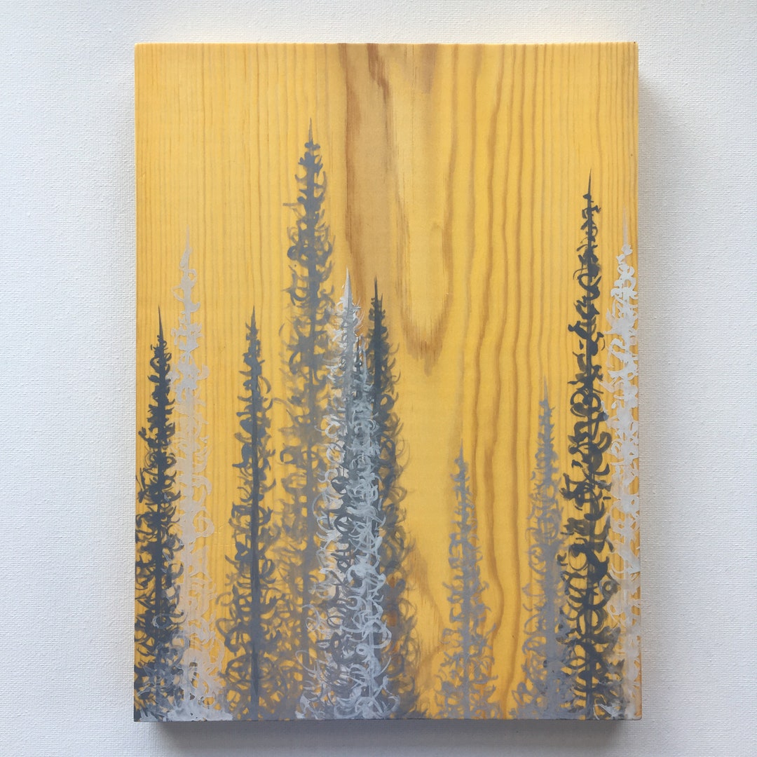 Original Tree Painting on Wood Tree Artwork Original Artwork Tree Wall ...