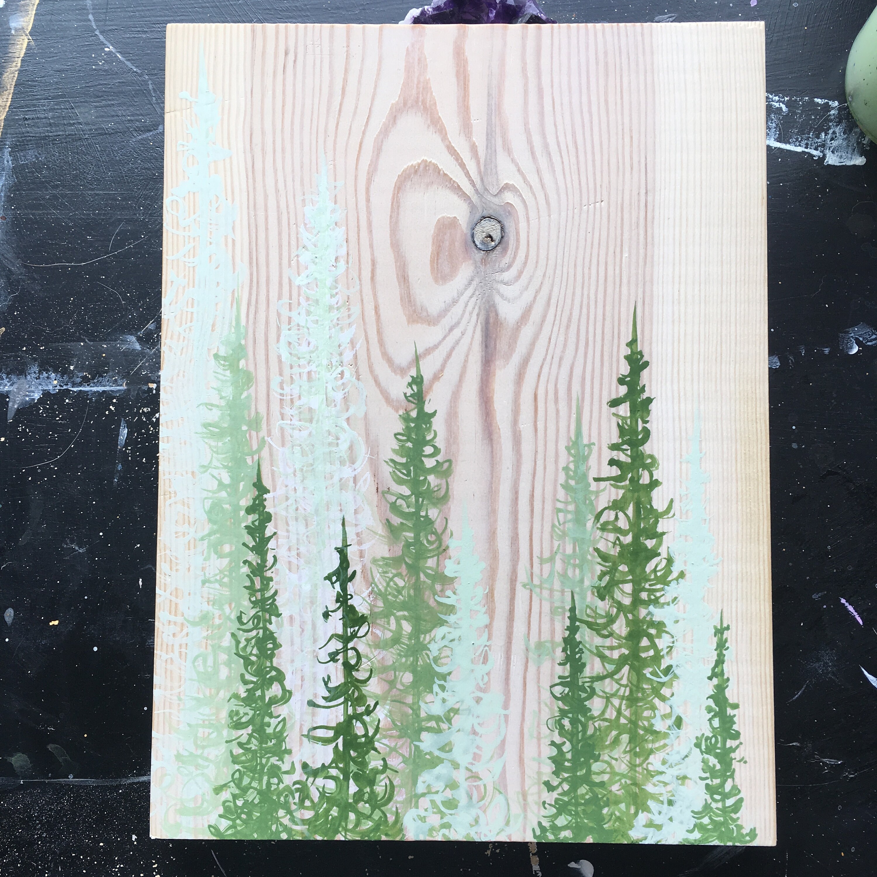 Original Tree Painting on Wood Tree Artwork Original - Etsy