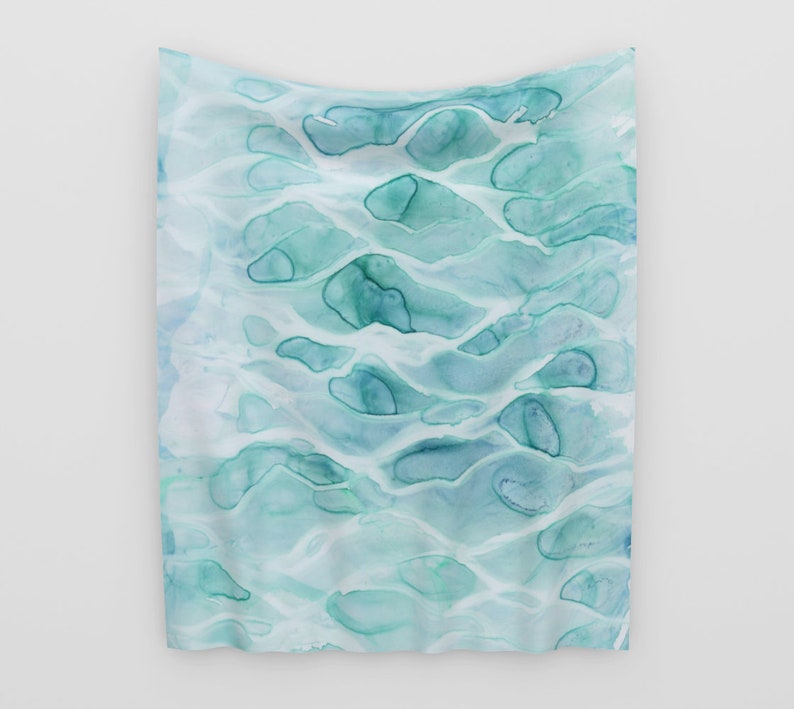 Watercolor Wave Wall Tapestry Ocean Art Tapestry Nature Tapestry Modern ...