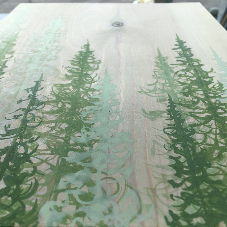 Original Tree Painting on Wood Tree Artwork Original - Etsy