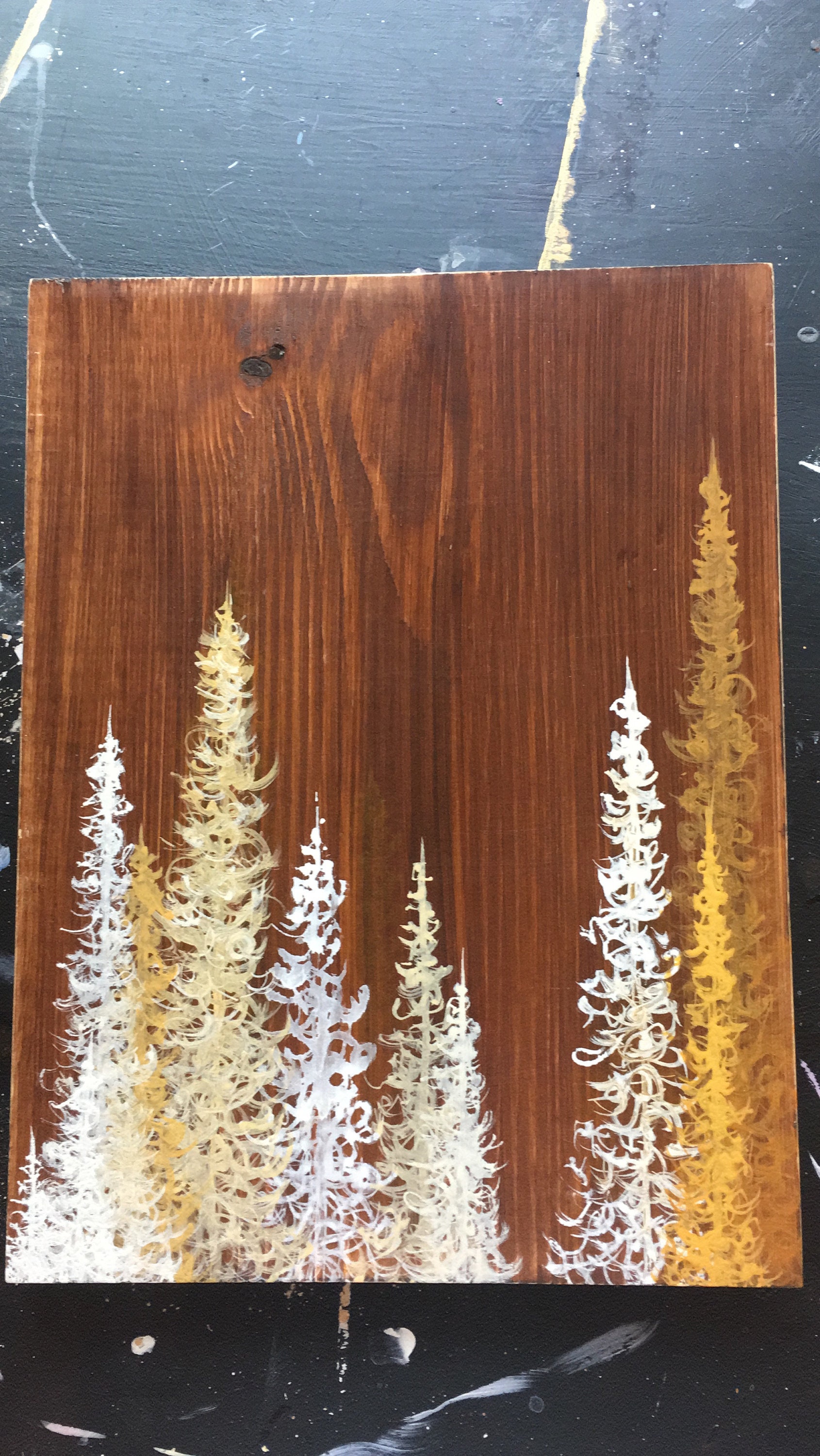 Original Tree Painting on Wood Tree Artwork Original - Etsy