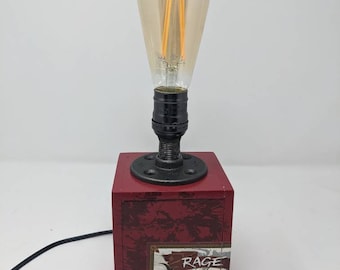 Rustic Timber Cigar Box Lamp, Portable Rechargeable Night Light, Magic ...