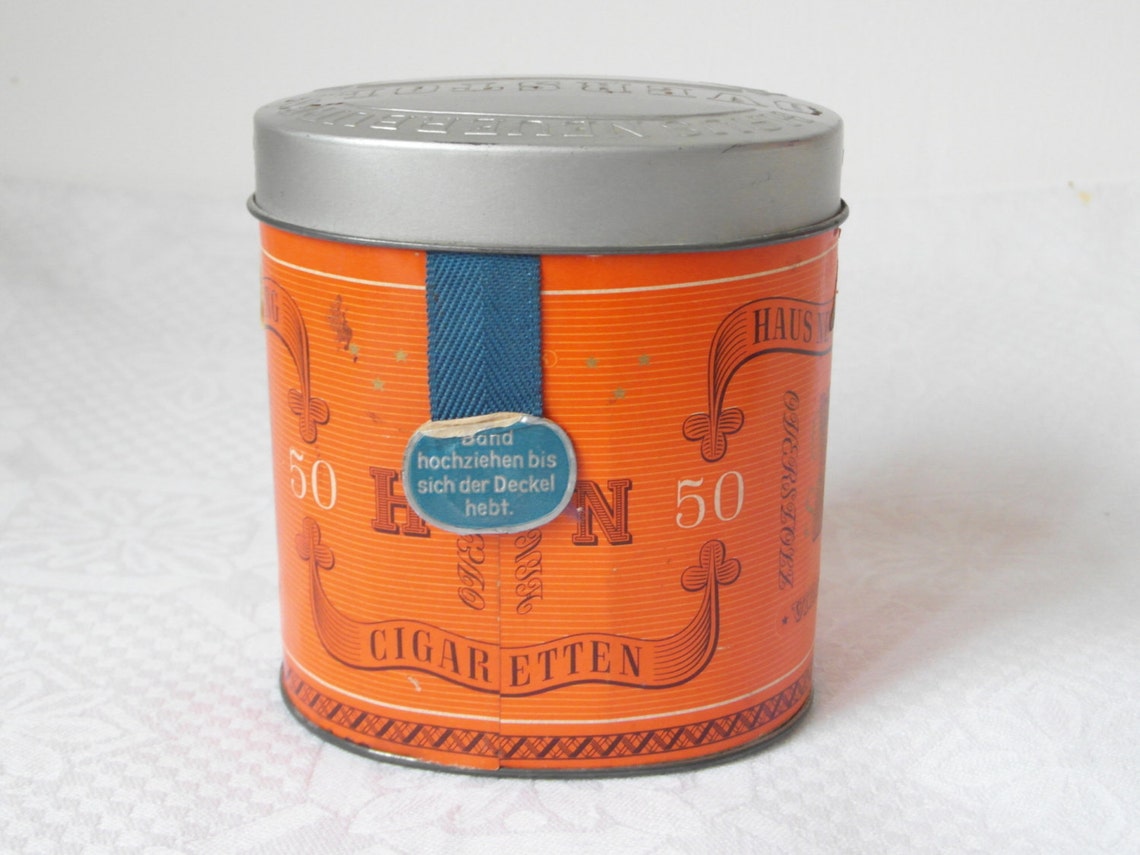 Cigarette Can OVERSTOLZ 50 Cigarettes 1950s Tin Can Tropical | Etsy