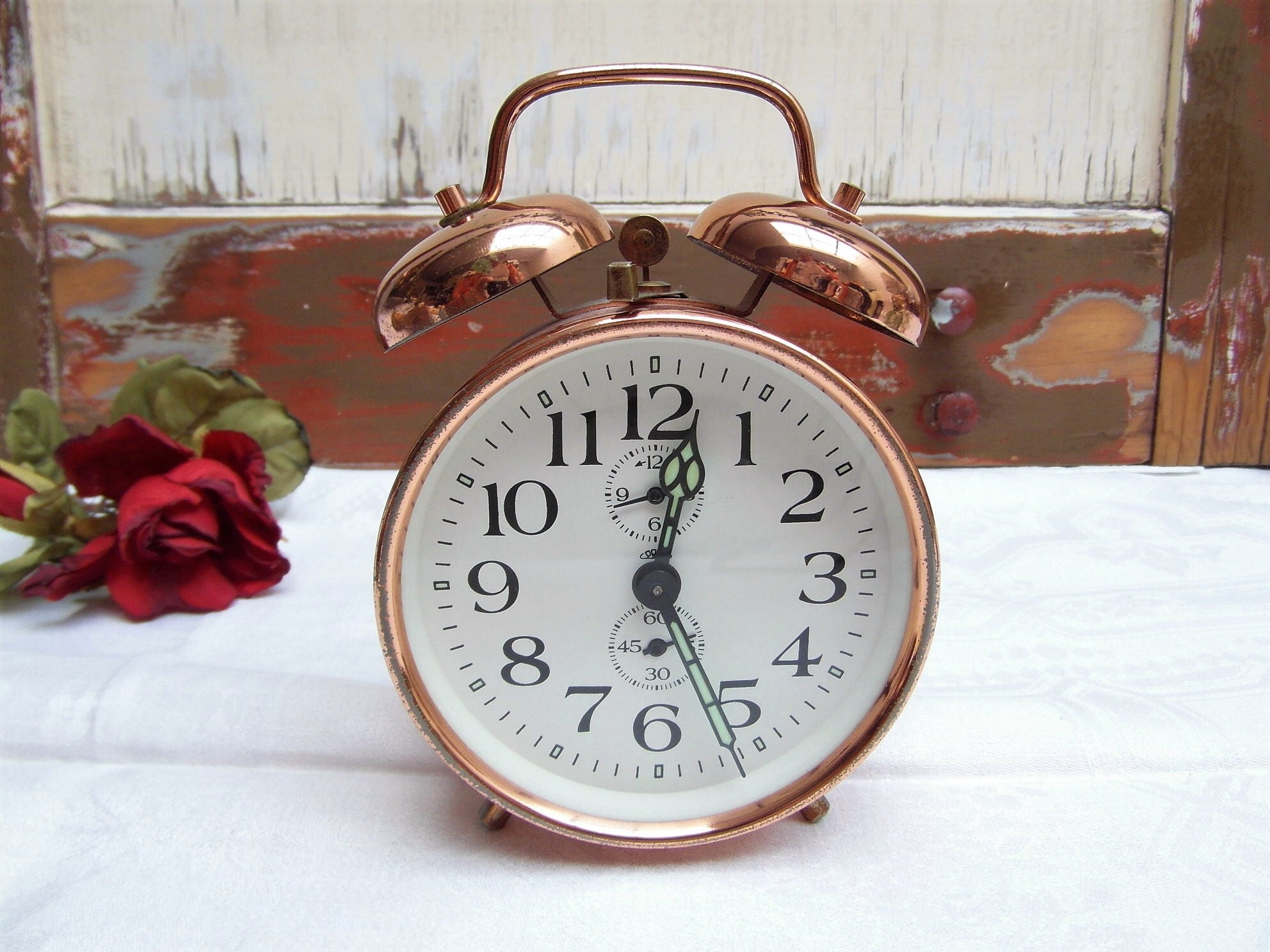 PRIM Alarm Metal Clock With Twin Bells White Dial Black - Etsy Australia