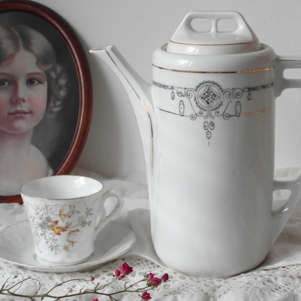 Antique Pot of Cocoa Art Deco - Etsy