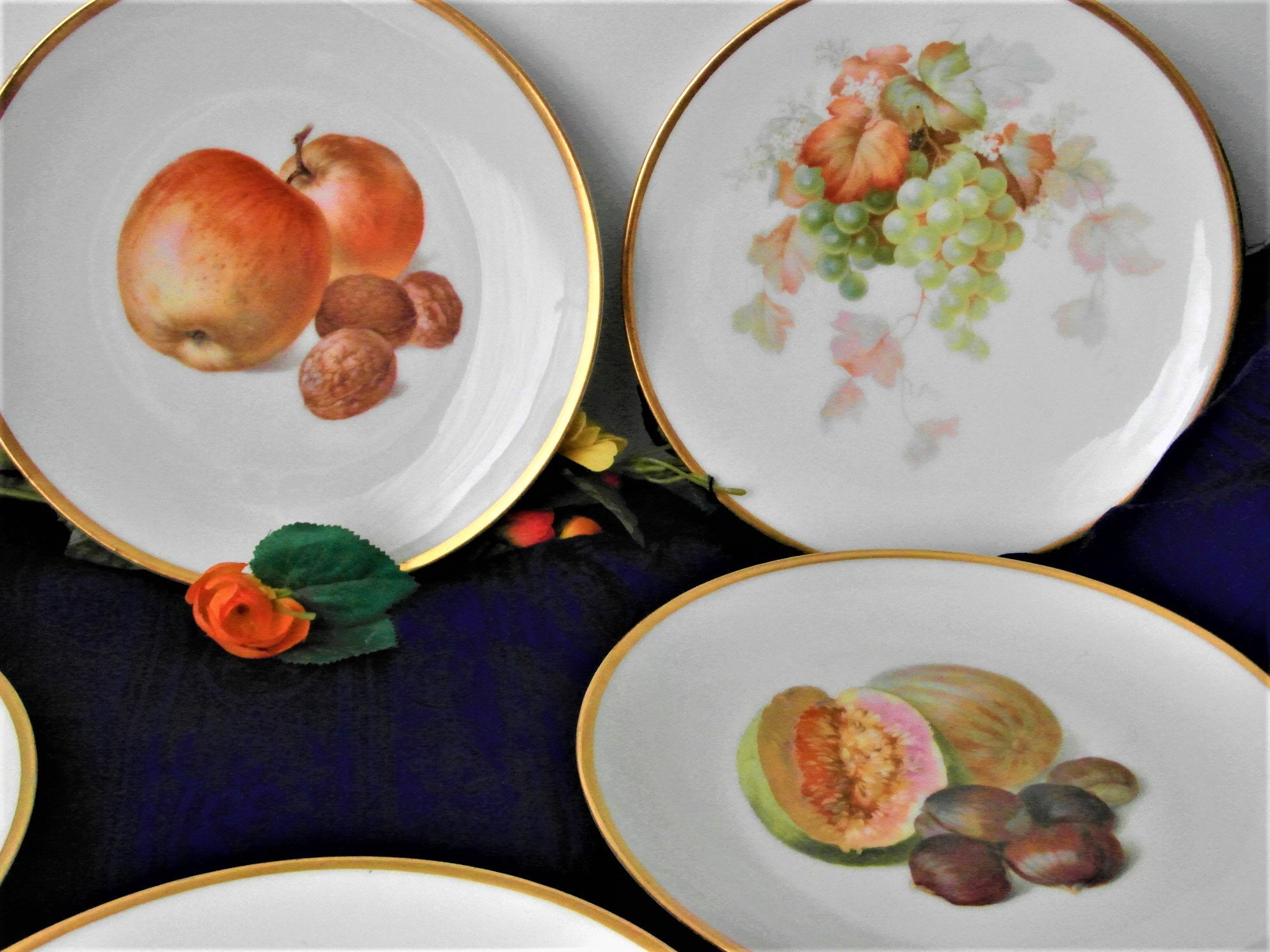 Antik THOMAS Teller Set 6 Stück Art Deco Kuchenteller mit Obst | Etsy