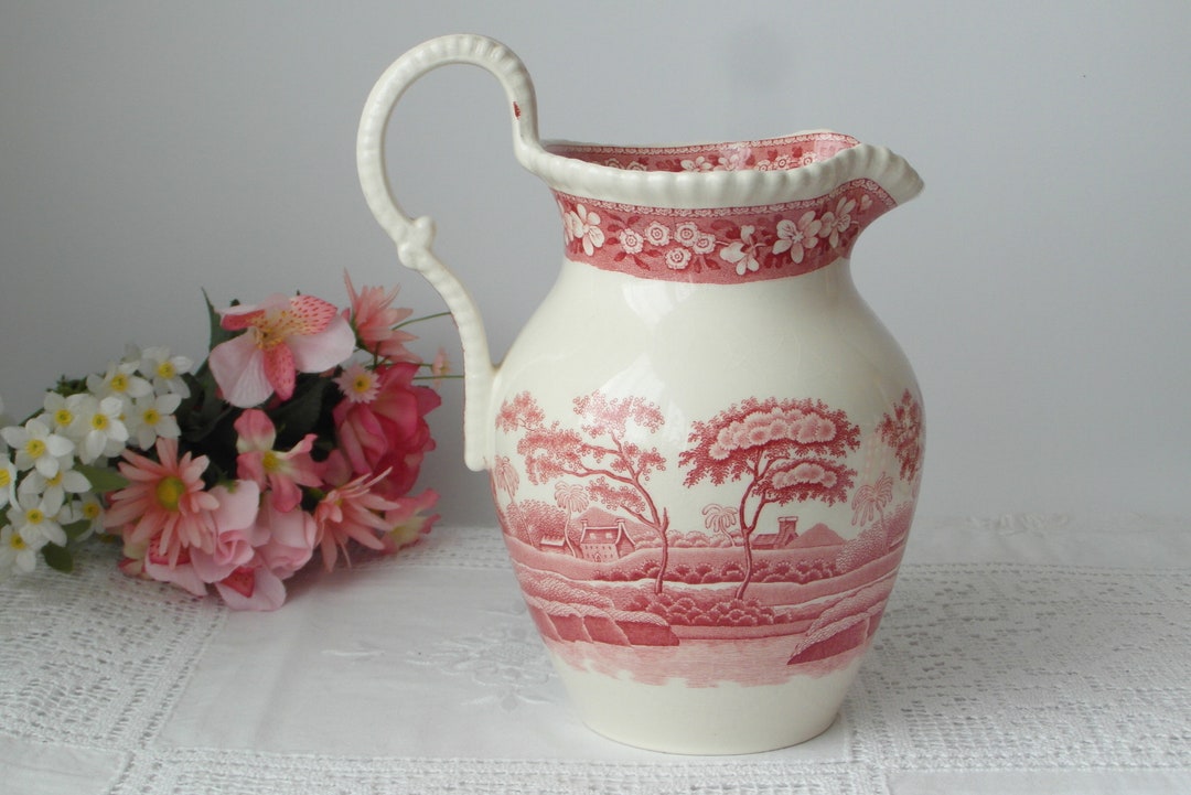 Jug SPODE Jug PINK TOWER England - Etsy