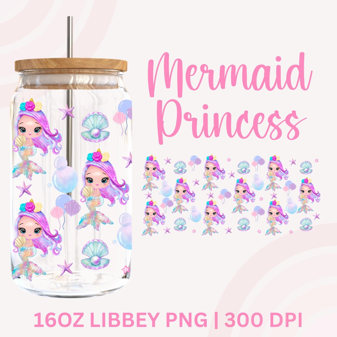 Mermaid Can Wrap Png,mermaids Libbey Png, Summer Libbey Glass Cup ...