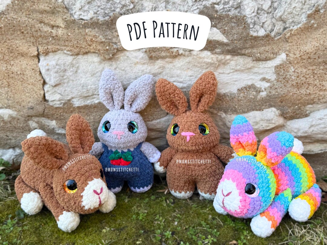 Low Sew Bunny Crochet Pattern Bundle, Amigurumi Instructions, Crochet ...