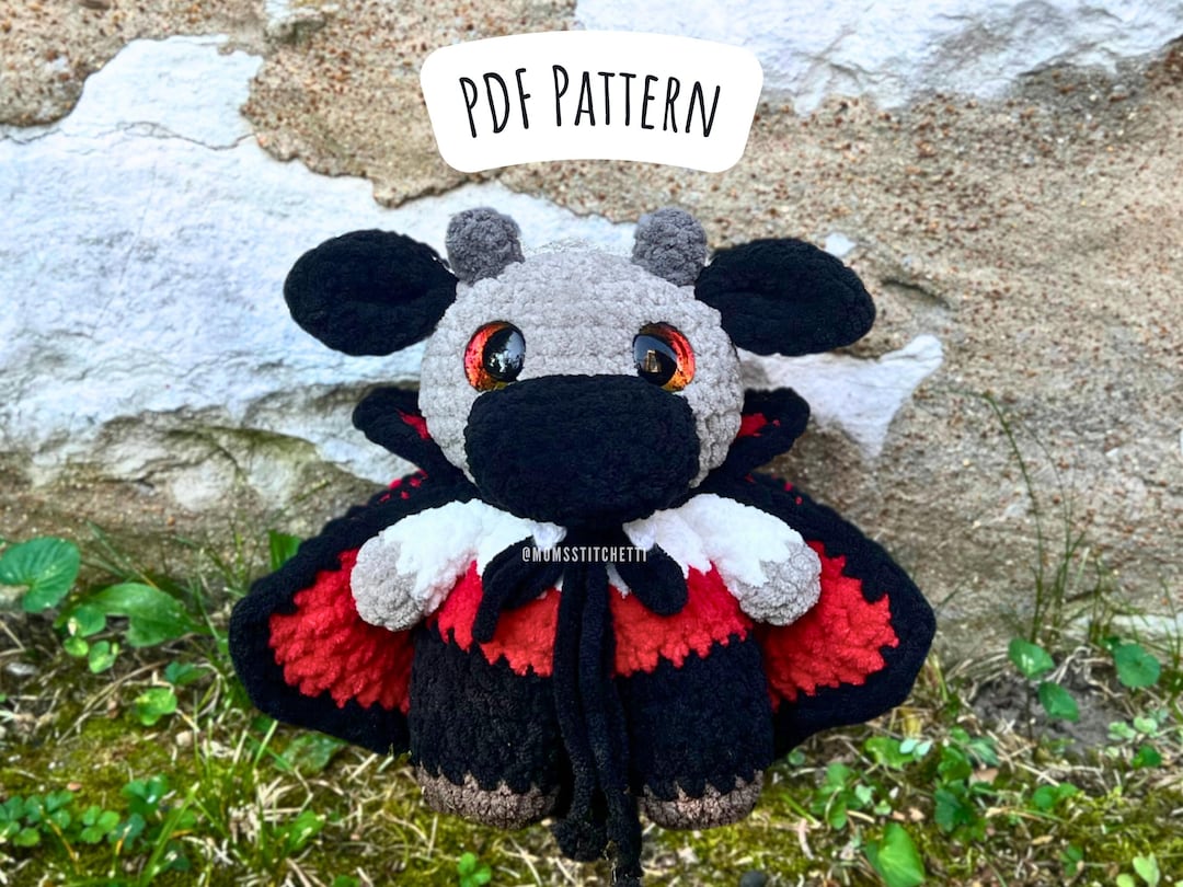 Low Sew Vampire Cow Crochet Pattern, Halloween Amigurumi Instructions ...