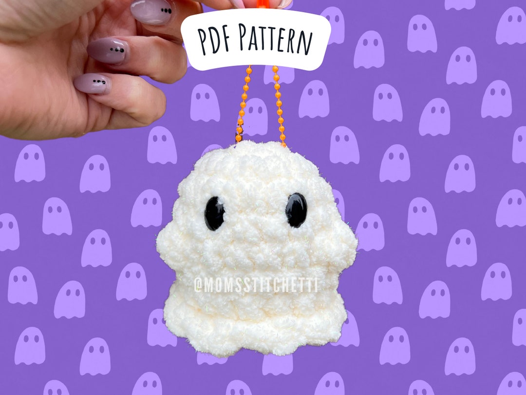 No Sew Ghost Keychain Crochet Pattern, Halloween Amigurumi Instructions ...