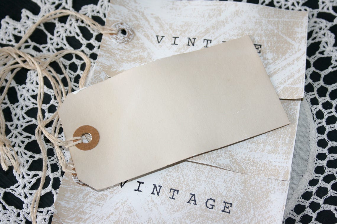 VINTAGE Gift Tags // Large Shabby Chic Tags // Cottage Style Gift Tags ...