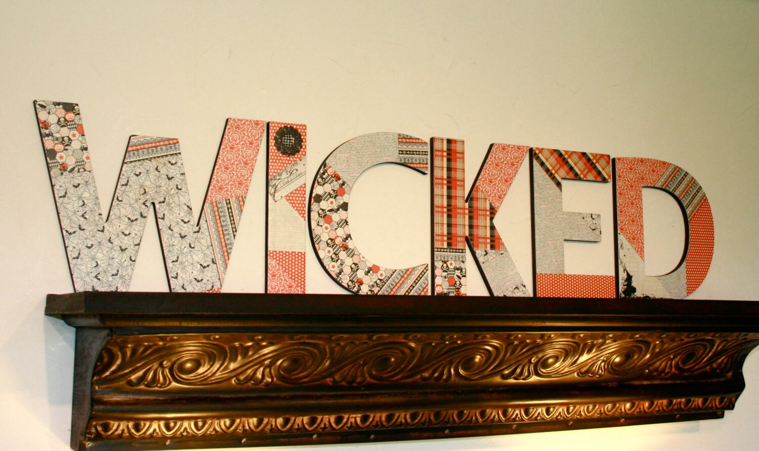 Wicked letters Halloween home decor Orange and Black Decor | Etsy