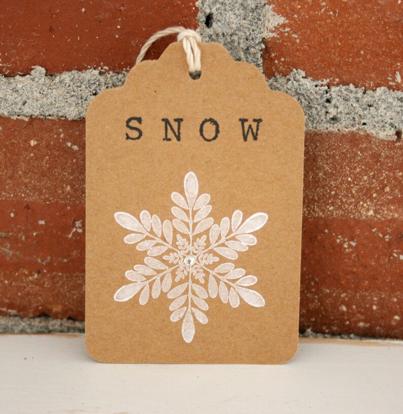 Snowflake Gift Tags // SNOW Tags // Set of 6 Gift Tags // | Etsy