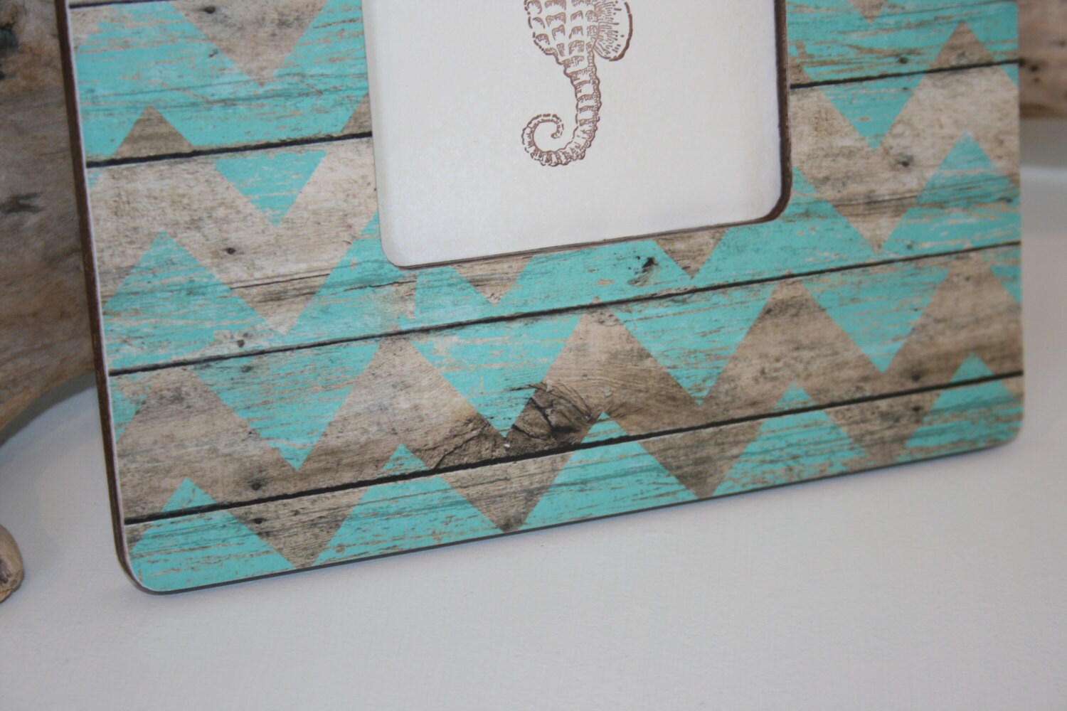 Turquoise Chevron Picture Frame Turquoise Picture Frame - Etsy