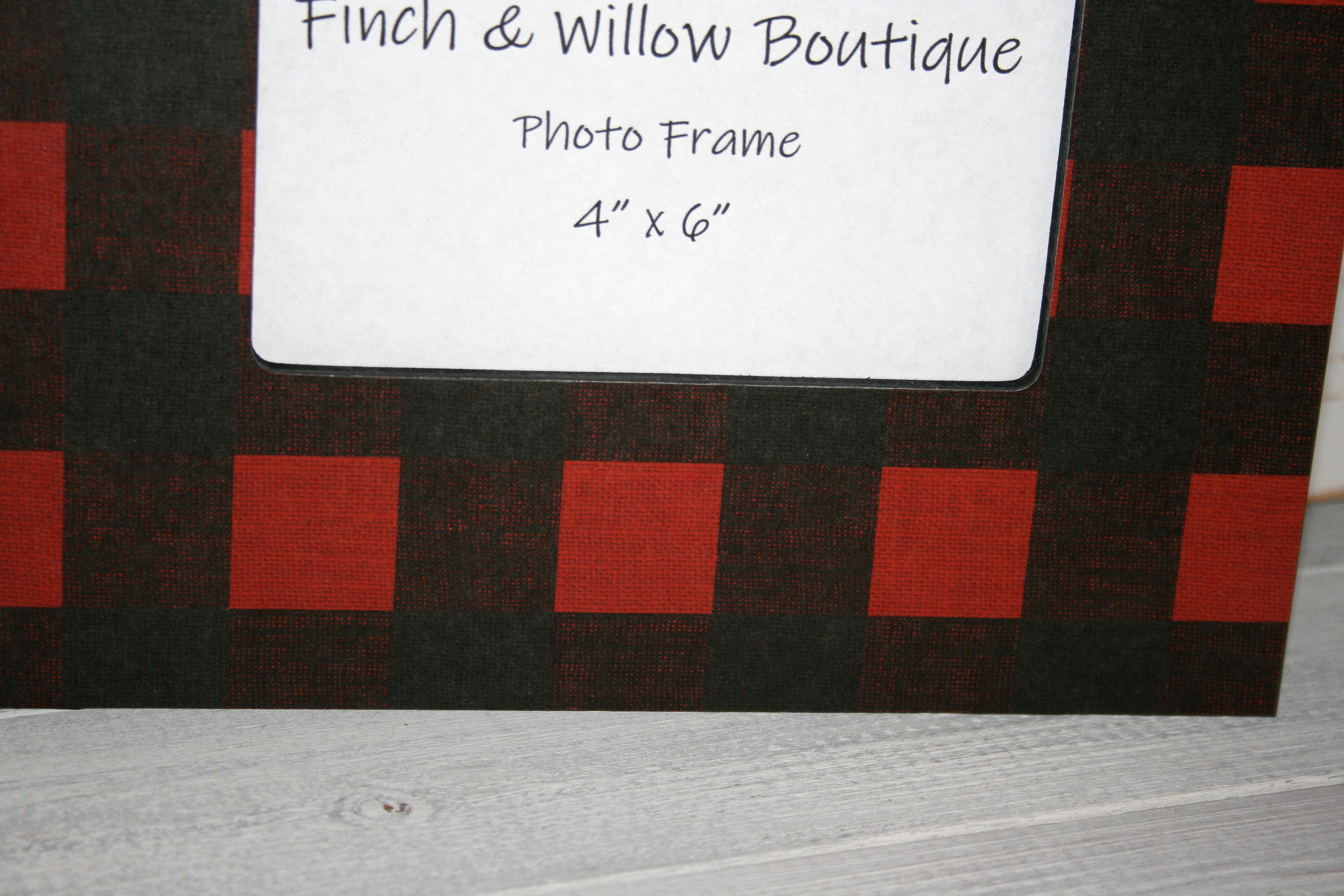 Red and Black Picture Frame, Buffalo Check Decor, Rectangle Frame ...