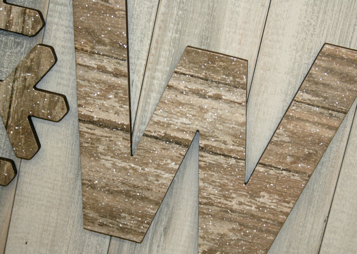 Glitter Wall Letters SNOW Letters Winter Decor Christmas | Etsy