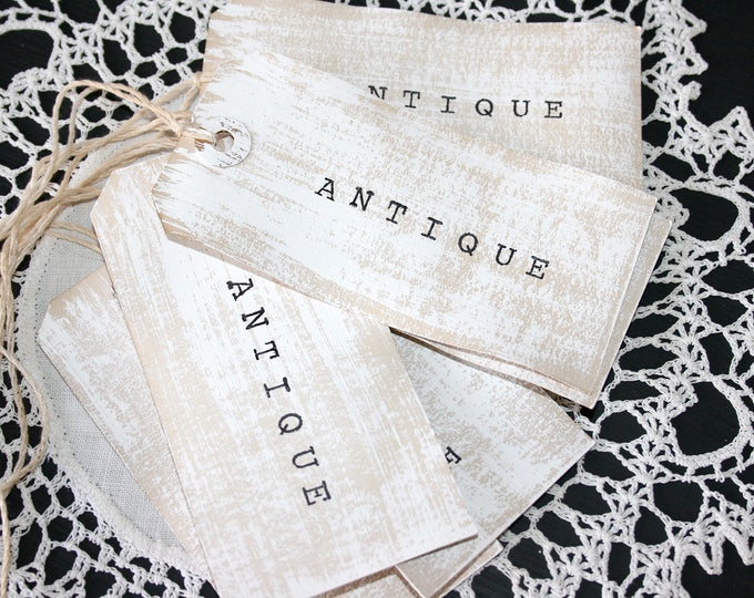 ANTIQUE Gift Tags // Large Shabby Chic Tags // Cottage Style Gift Tags ...