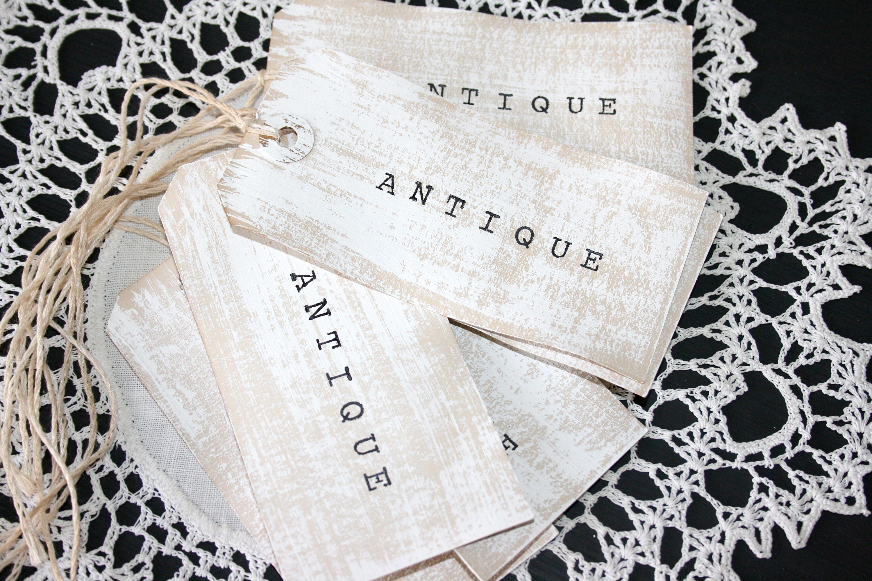 ANTIQUE Gift Tags // Large Shabby Chic Tags // Cottage Style Gift Tags ...