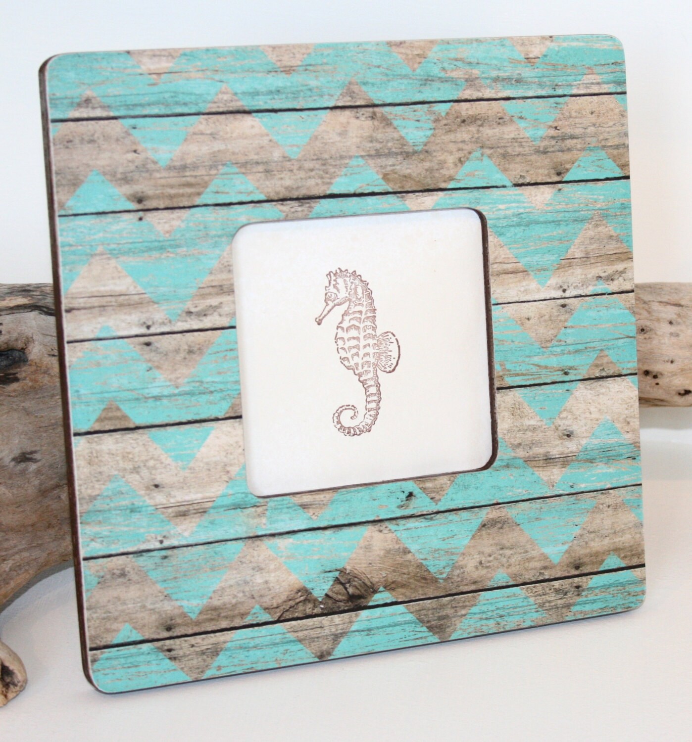 Turquoise Chevron Picture Frame Turquoise Picture Frame - Etsy