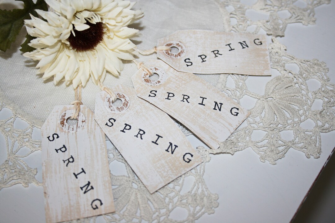 Spring Gift Tag // Cottage Style Gift Tags // Set of 4 Gift Tags ...