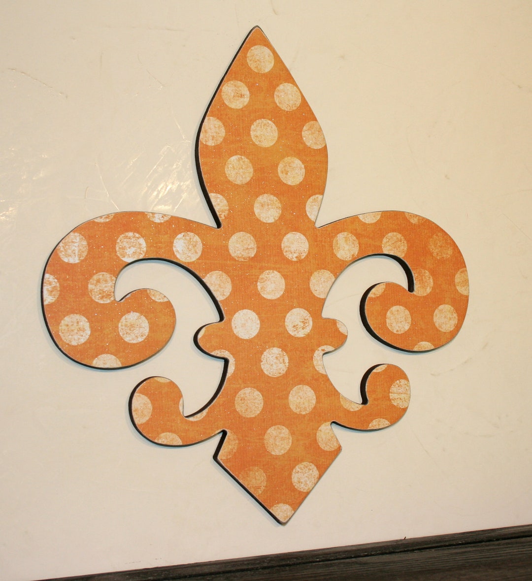 Fleur De Lis Wall Decor , Orange and Cream Wall Decor, Fleur De Lis ...