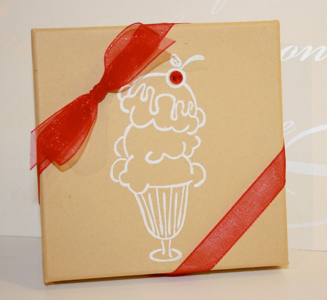 Ice Cream Sundae Gift Box, Embossed Gift Boxes, Paper Gift Box ...