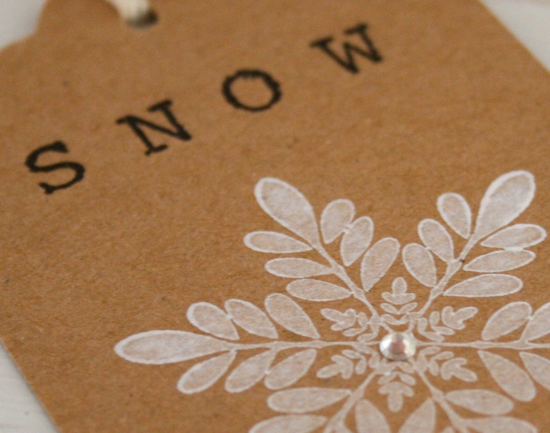 Snowflake Gift Tags // SNOW Tags // Set of 6 Gift Tags // Shabby Chic ...