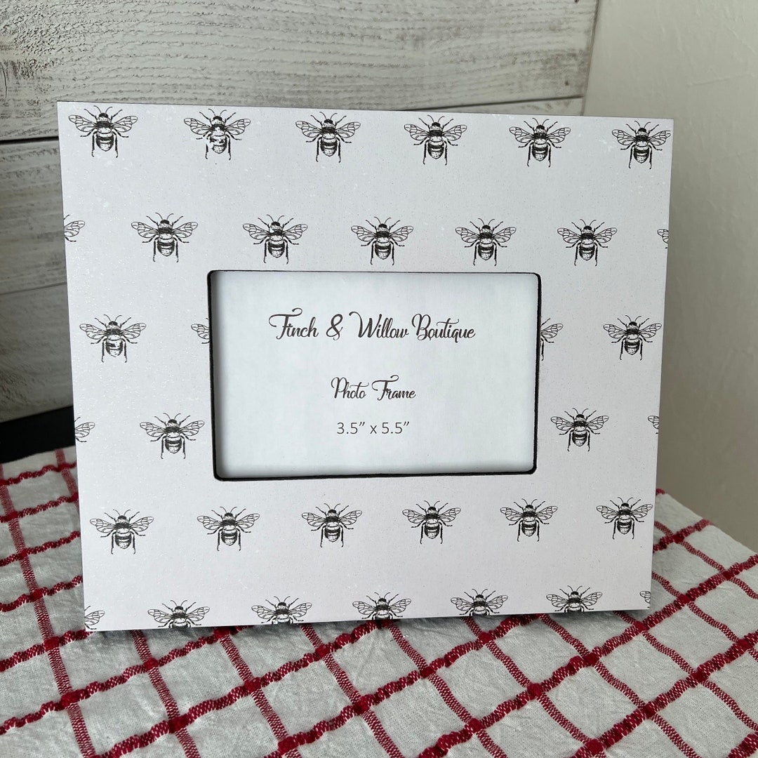 Bee Picture Frame, Bee Decor, Rectangle Frame, Photo Frame, 4 X 6 Frame ...
