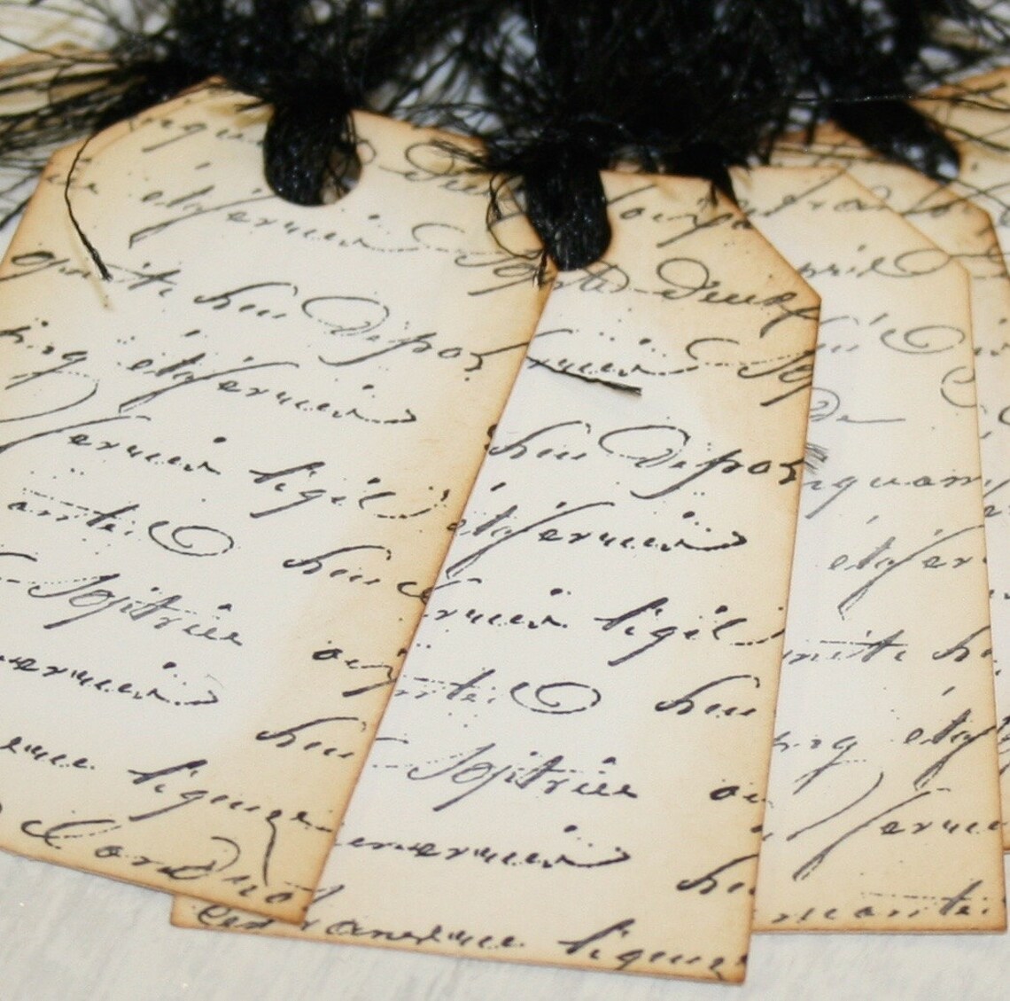French Script Gift Tags // Set of 7 Gift Tags // Shabby Chic - Etsy