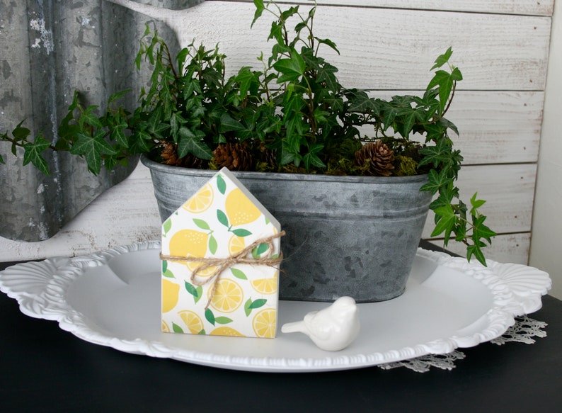 Lemon Mini House Lemon Decor Wood House Mini Wood House | Etsy
