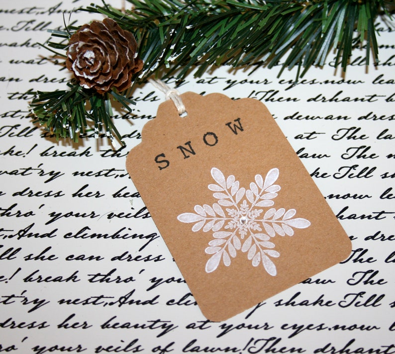 Snowflake Gift Tags // SNOW Tags // Set of 6 Gift Tags // - Etsy