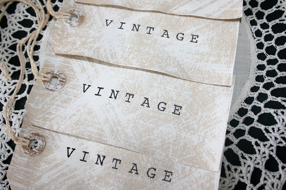 VINTAGE Gift Tags // Large Shabby Chic Tags // Cottage Style Gift Tags ...