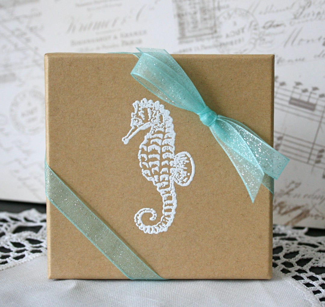 Seahorse Gift Box, Embossed Gift Boxes, Paper Gift Box, Jewelry Gift ...