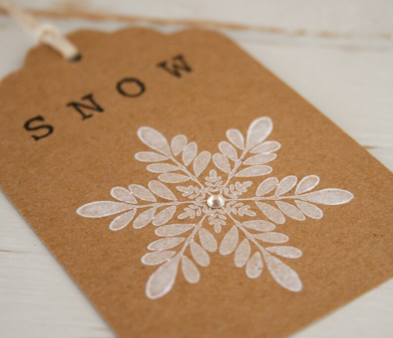 Snowflake Gift Tags // SNOW Tags // Set of 6 Gift Tags // | Etsy