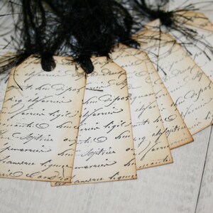 French Script Gift Tags // Set of 7 Gift Tags // Shabby Chic - Etsy